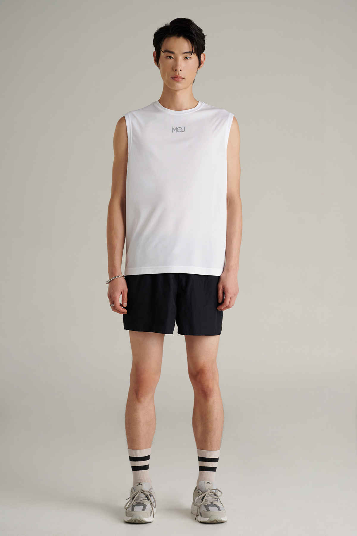 MCJ Sport (Mc JEANS) เสื้อออกกำลังกาย แขนกุด ผู้ชาย สีขาว